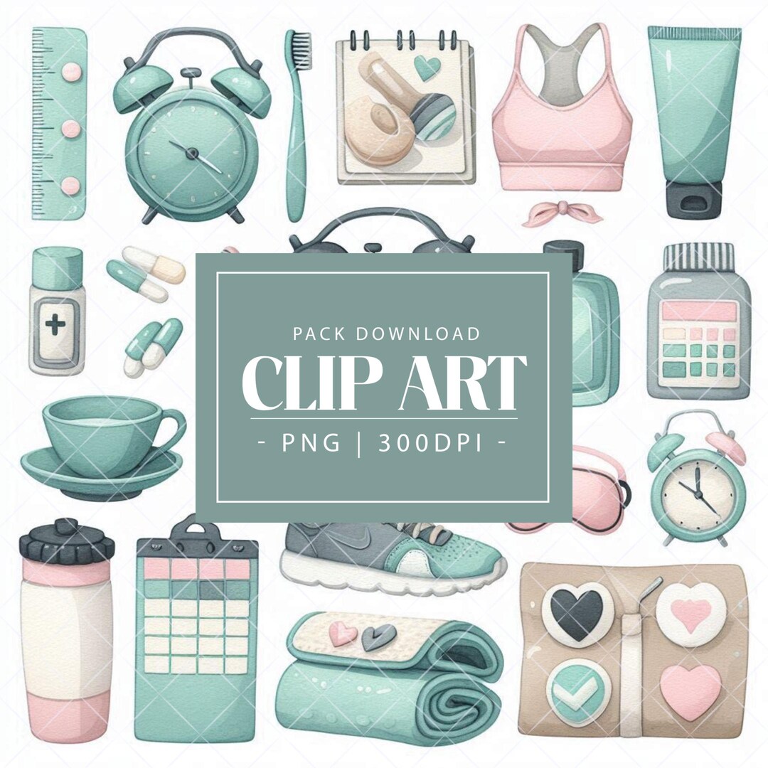 Daily Routine Icons Clipart Set | Habit Tracker and Planner Stickers ...