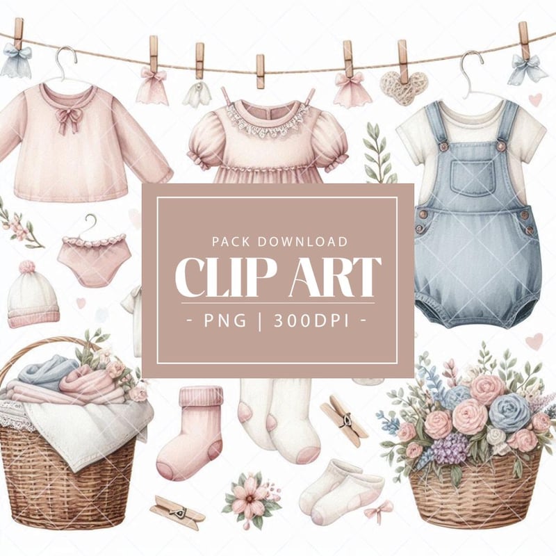 Baby Clothes Line Basket - Etsy