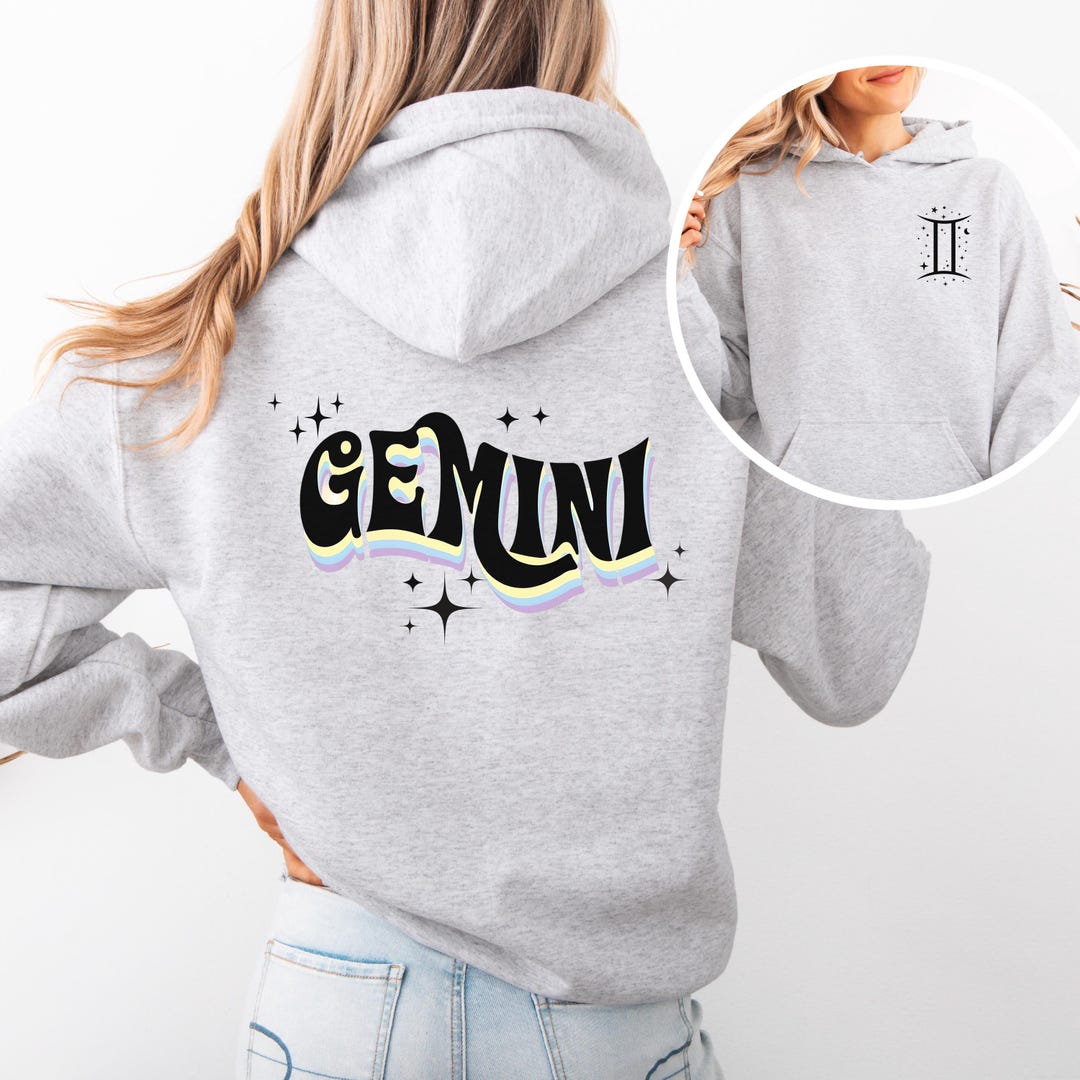 Gemini Zodiac Sign Hoodie Women Heavy Blend Sweatshirt, Cosmic Fashion ...