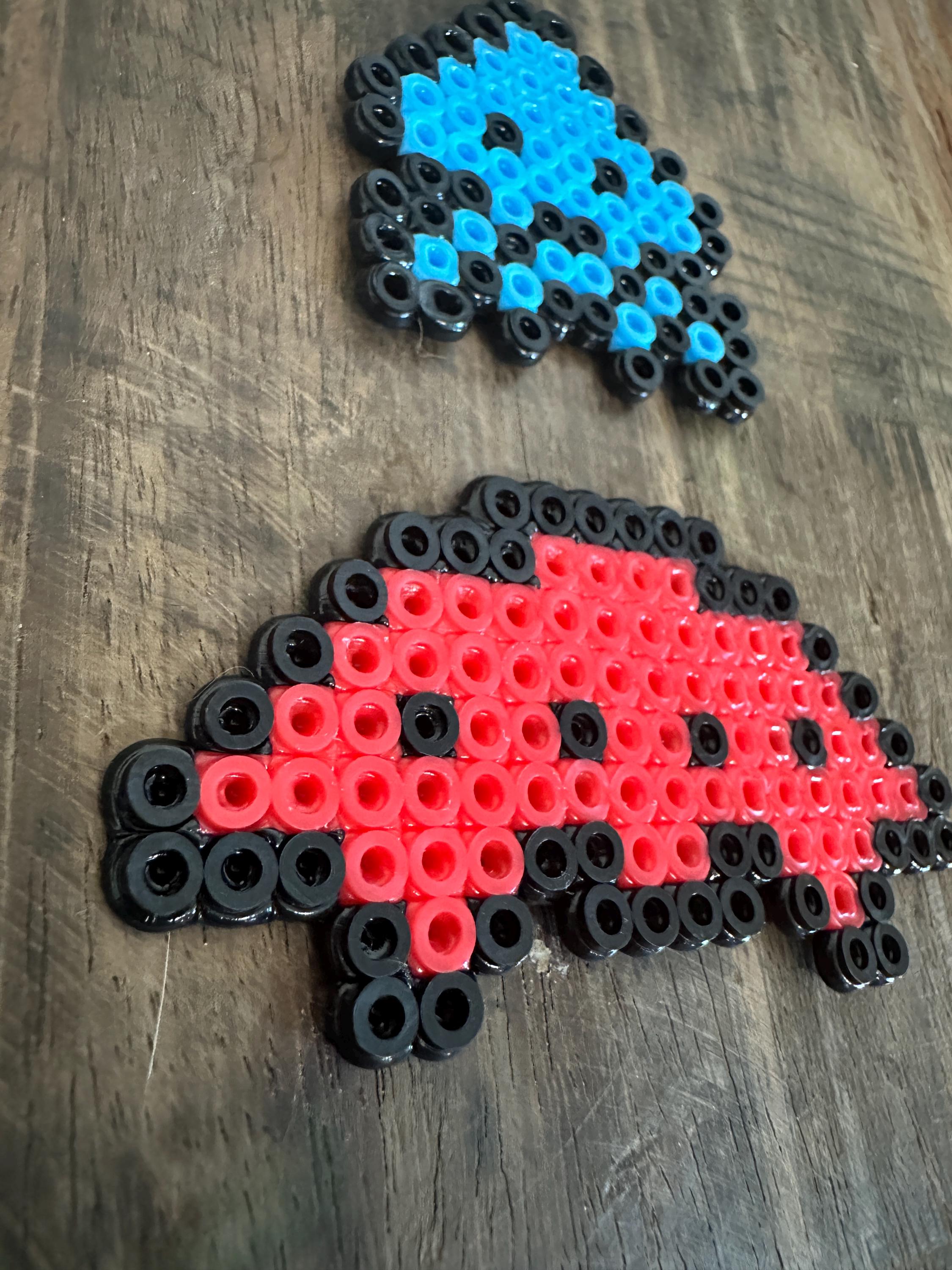 Space Invaders Perler Bead Art, Funny Perler Bead Art, Retro Video Game ...