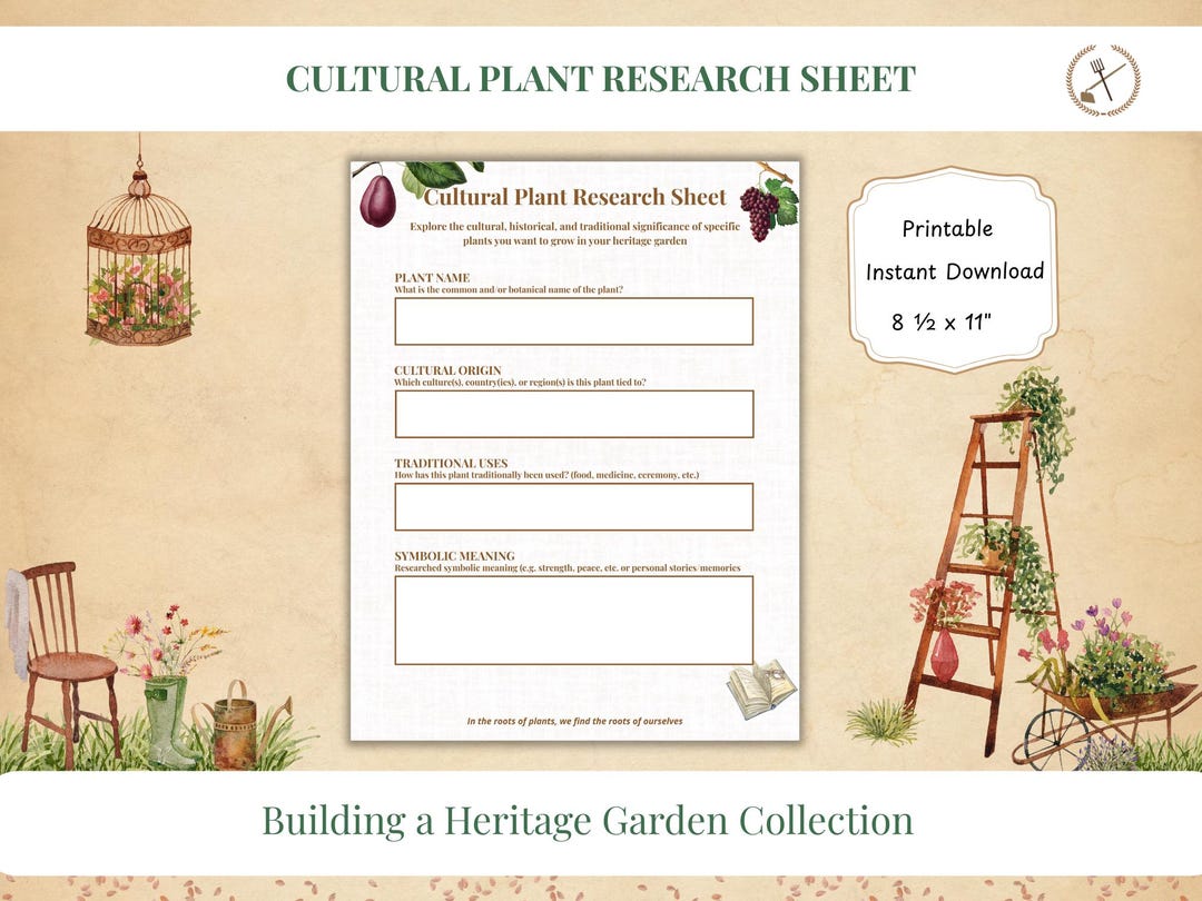 Cultural Plant Research Sheet – Printable Worksheet for Heritage ...