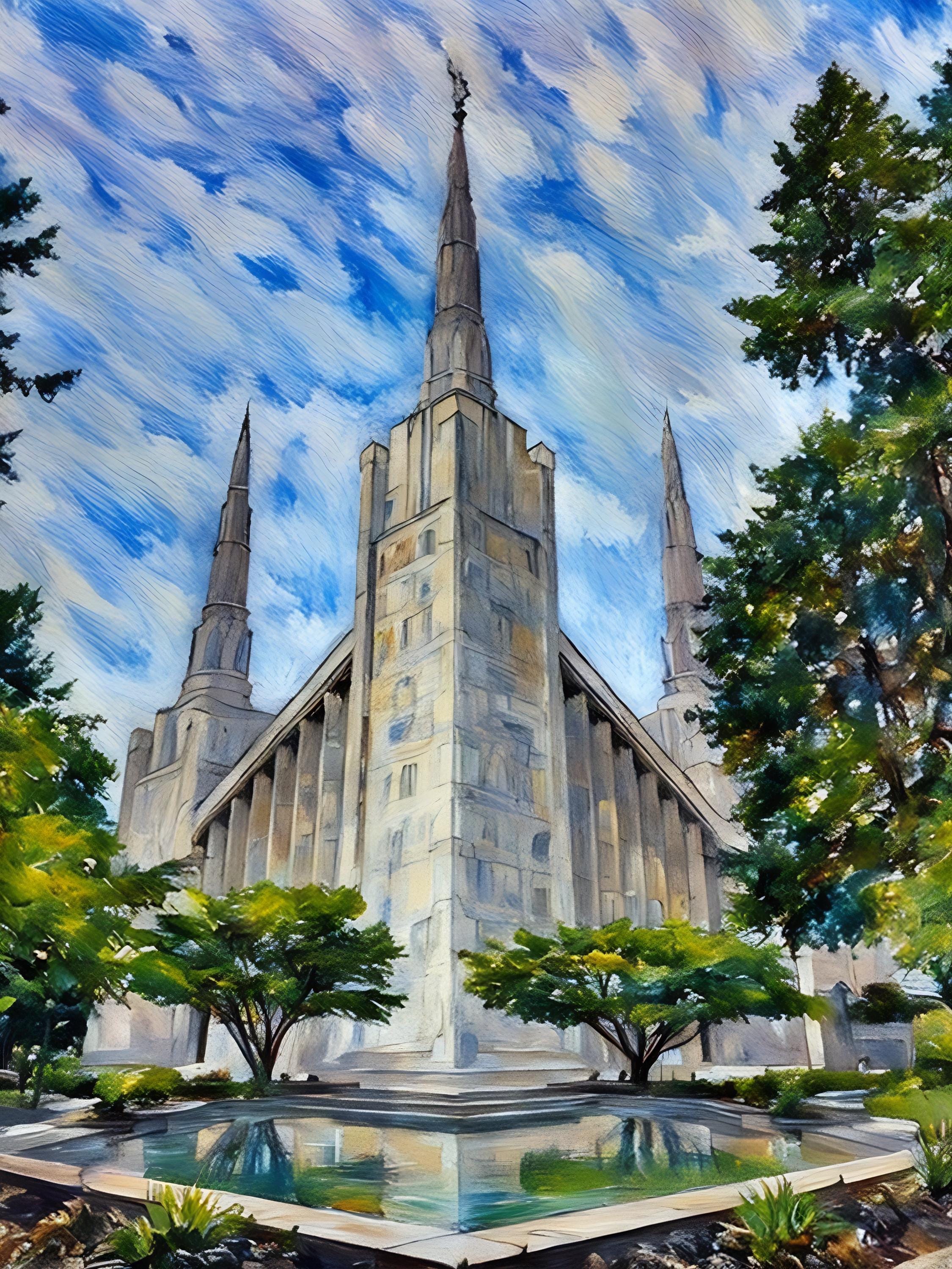 Portland Oregon Temple Art, LDS Temple Painting, Instant Digital ...