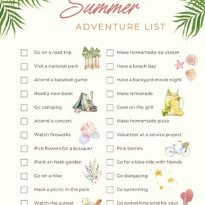 Seasonal Adventure Lists, Printable Files, Spring Summer Autumn and ...