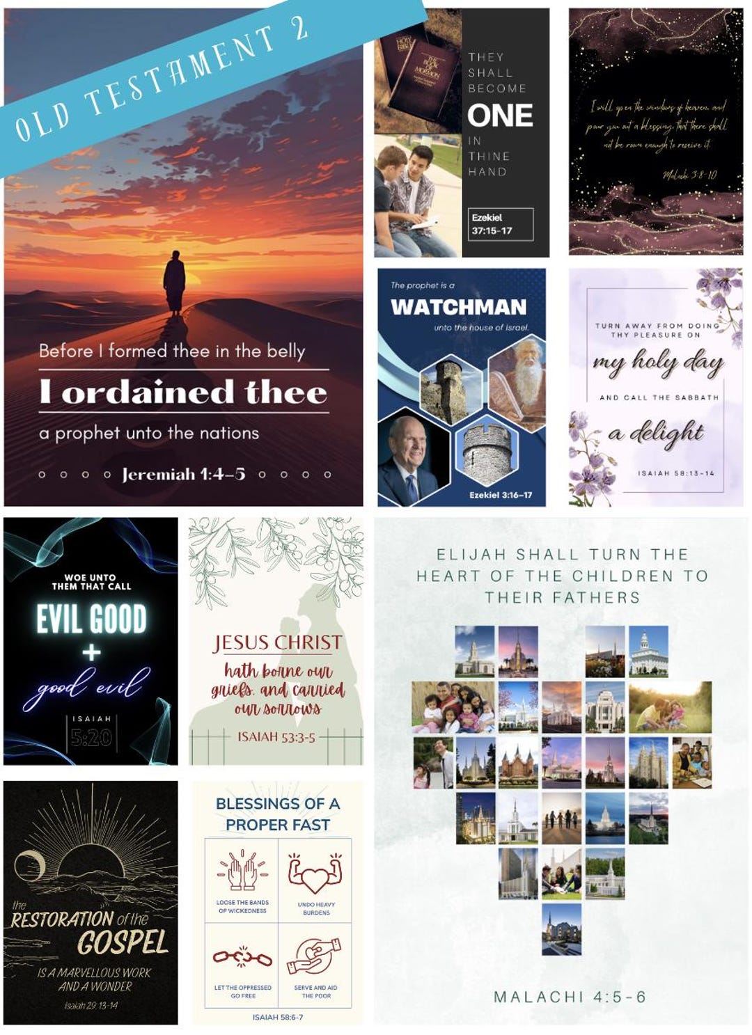 Old Testament Doctrinal Mastery Posters, Term 2: Seminary Scripture Art ...