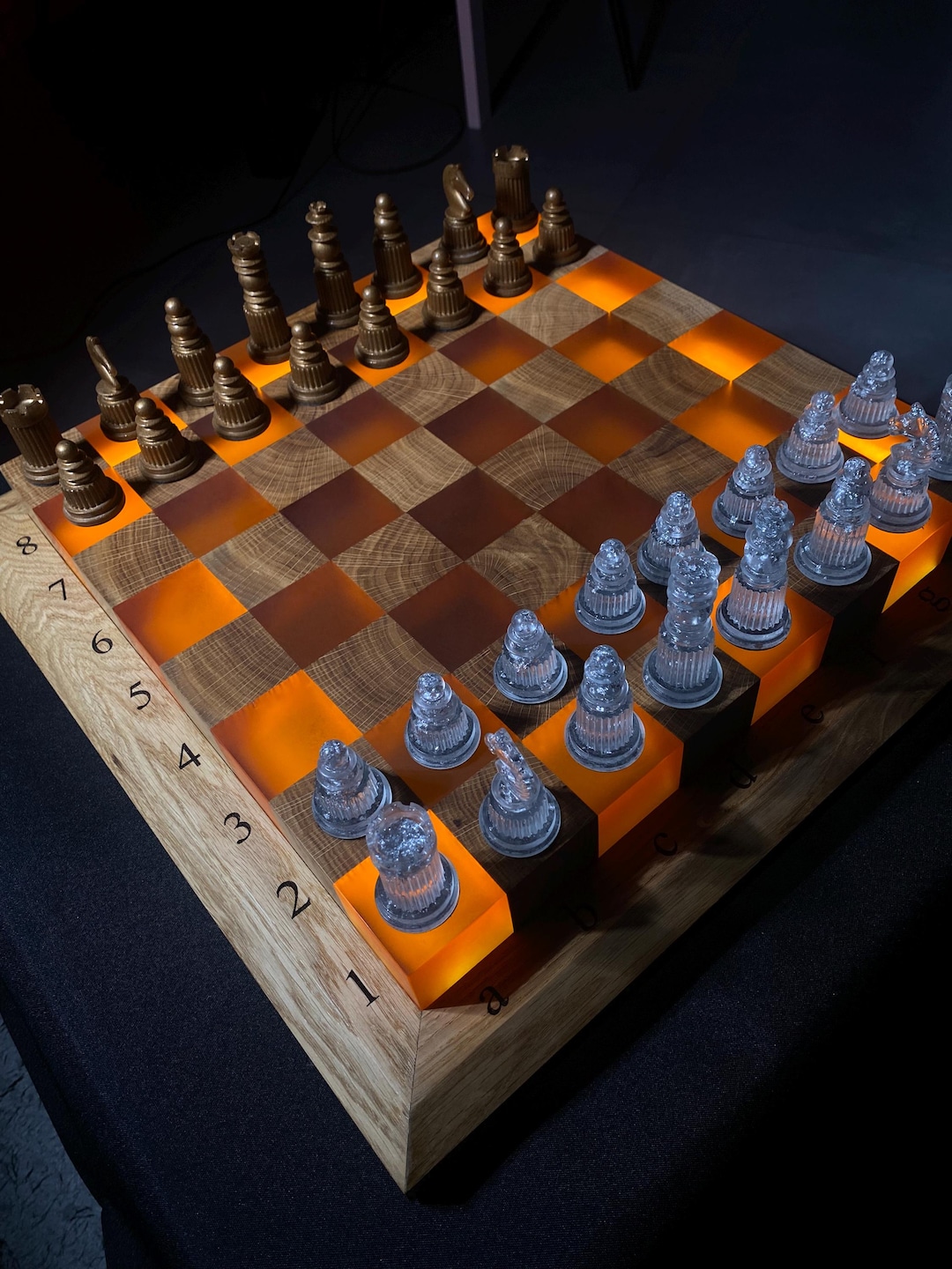 Minimalist Chess Set – Custom Epoxy & Wood Board | Personalized ...