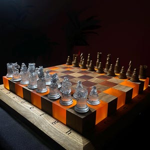Minimalist Chess Set – Custom Epoxy & Wood Board | Personalized ...