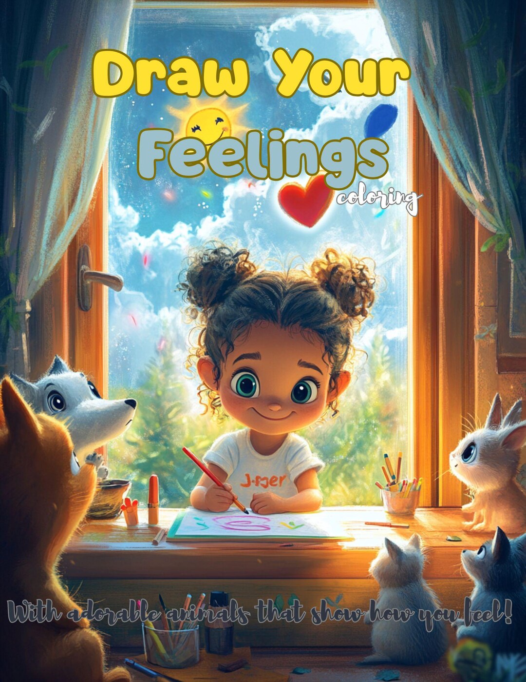 Draw Your Emotions — Animal Coloring Book for Kids - Etsy