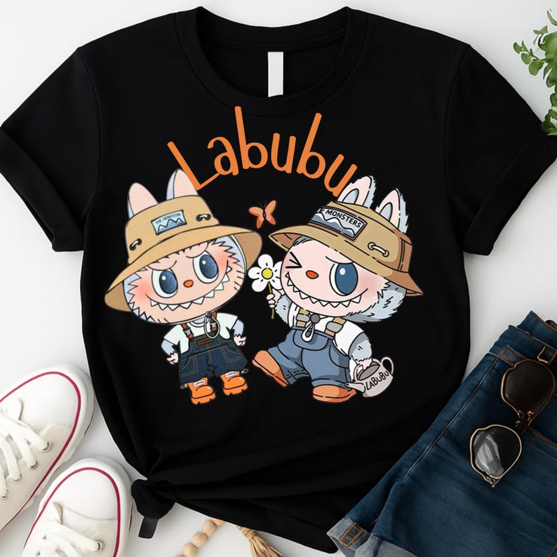 Cute Labubu Couple PNG | Kawaii Forest Explorer Characters | High ...