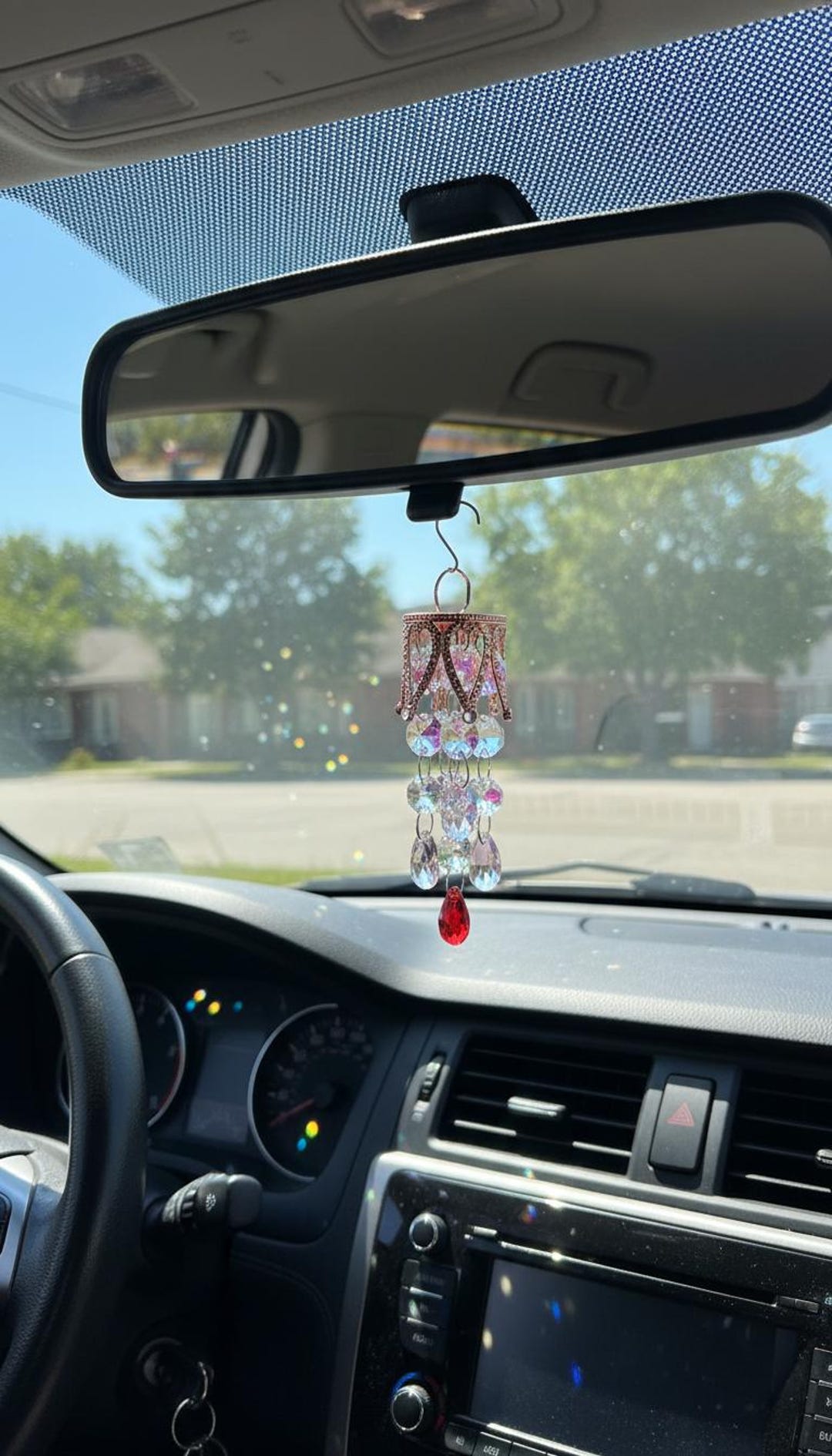 Car Chandelier Pink and Red Crystals - Etsy