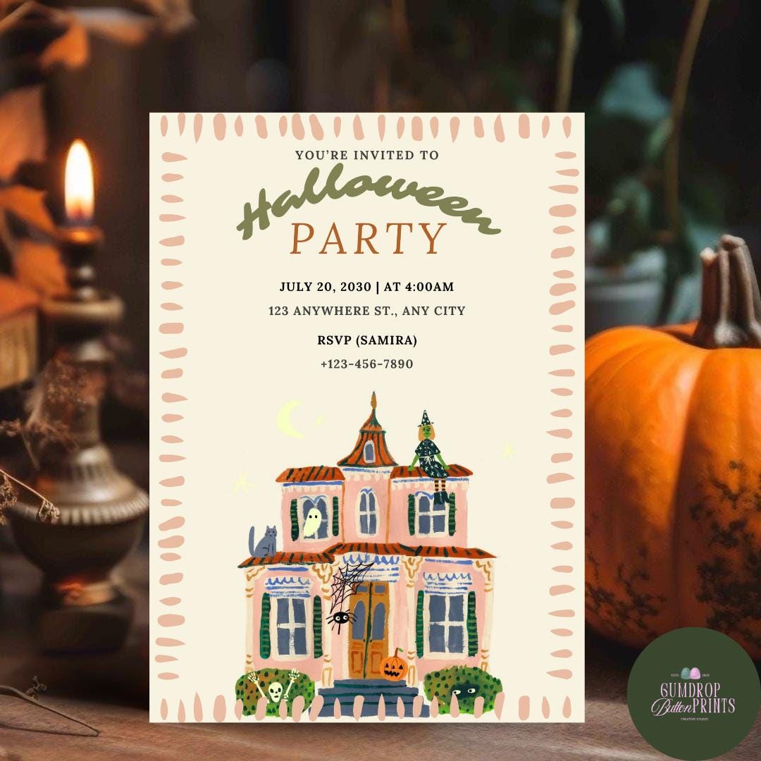 Fun House Halloween Party Invite - Etsy