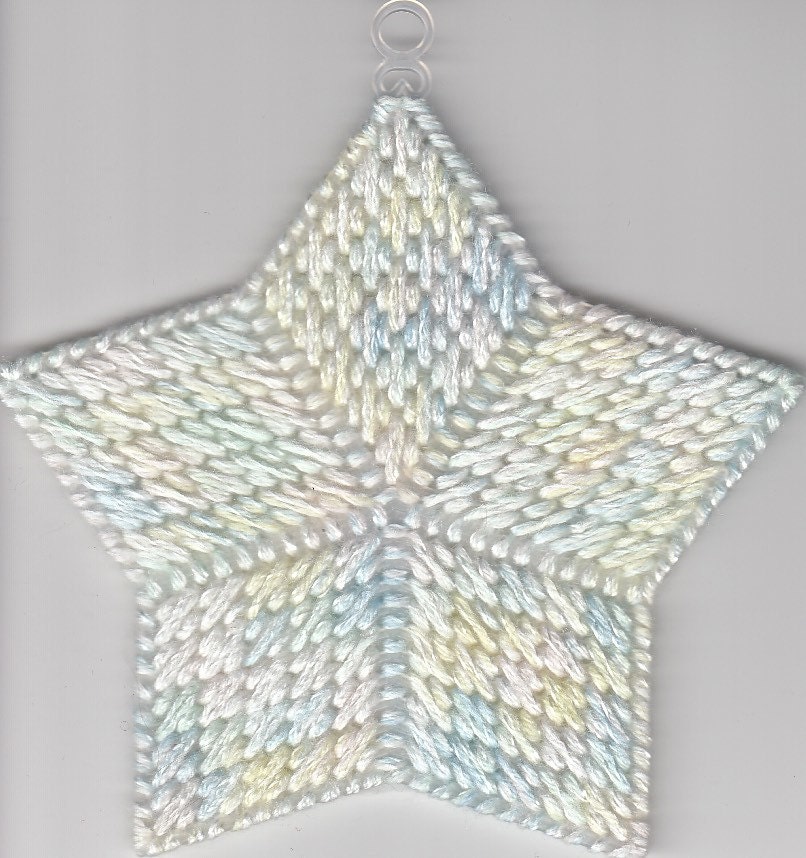 Large Five Pointed Star Plastic Canvas Ornament - Etsy