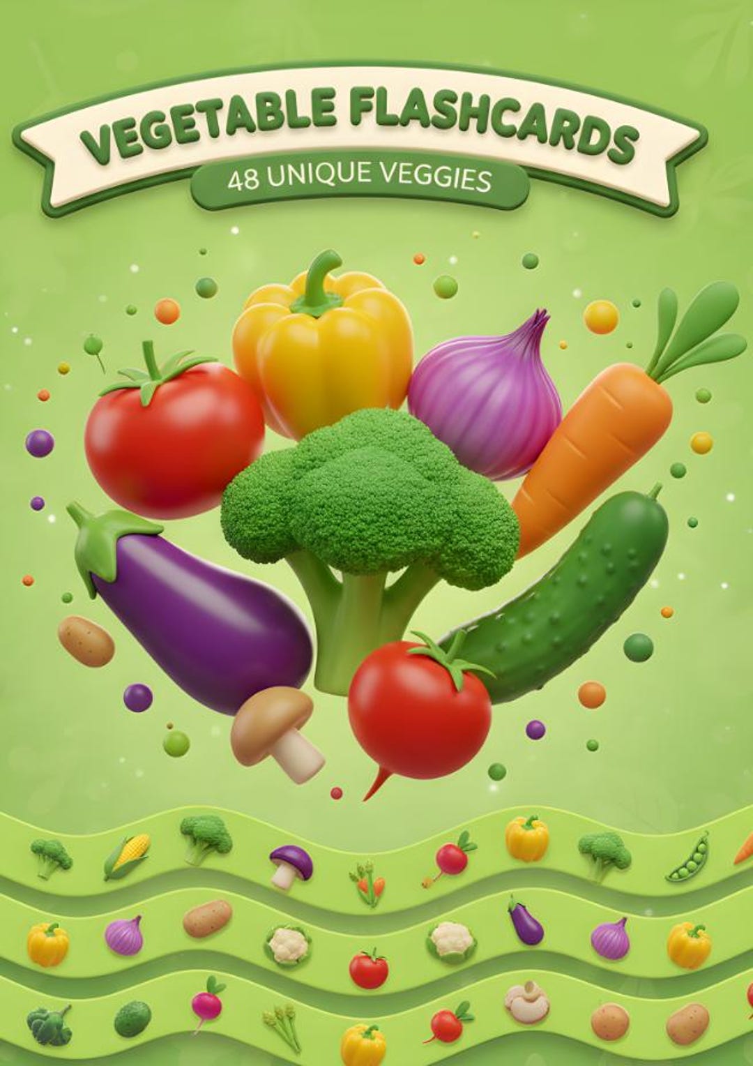 48 LARGE Vegetable Flashcards A4 Size - Etsy Canada