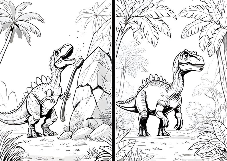 Dragon & Dinosaur Coloring Pages| 94 Kids Coloring Adventures - Etsy