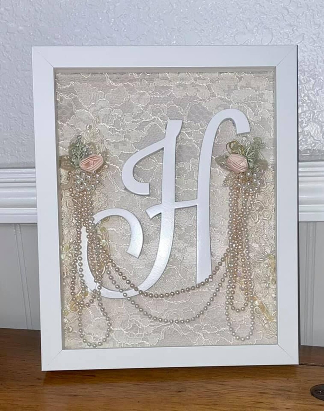 Custom 8x10 Bridal Shadow Box With Initial - Etsy