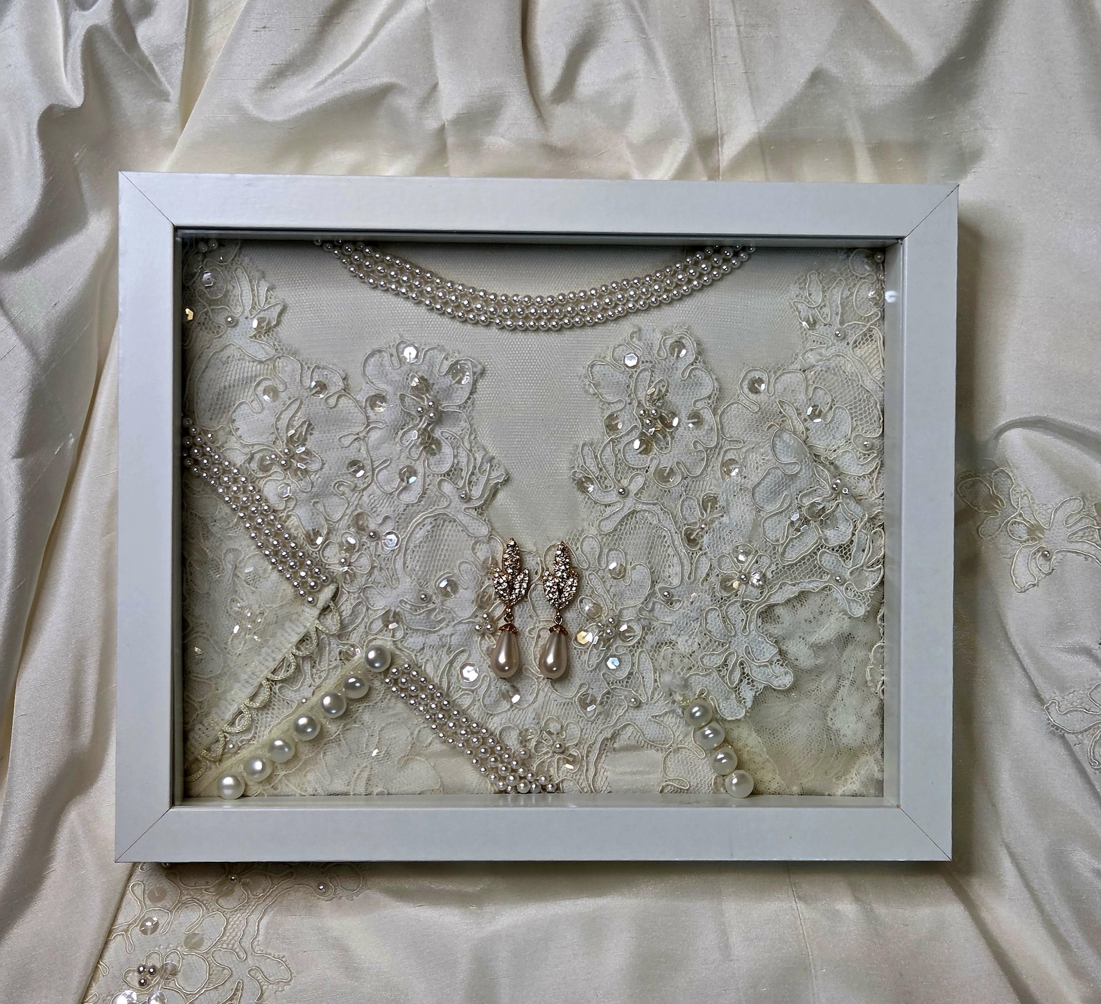 Wedding Gown Shadow Box | 8x10 Custom Lace Keepsake Display - Etsy