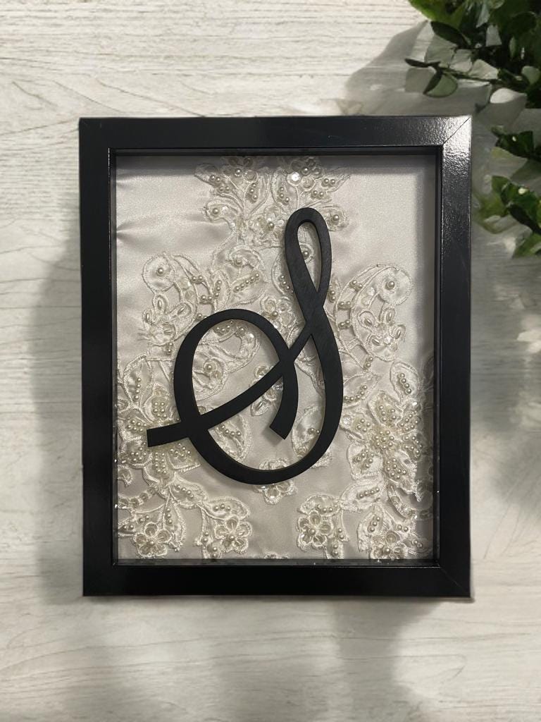 Custom 8x10 Bridal Shadow Box With Initial - Etsy