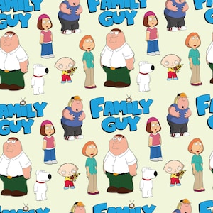 Family Guy Fabric, 100% Cotton Fabric, Sold by the Half Yard ...