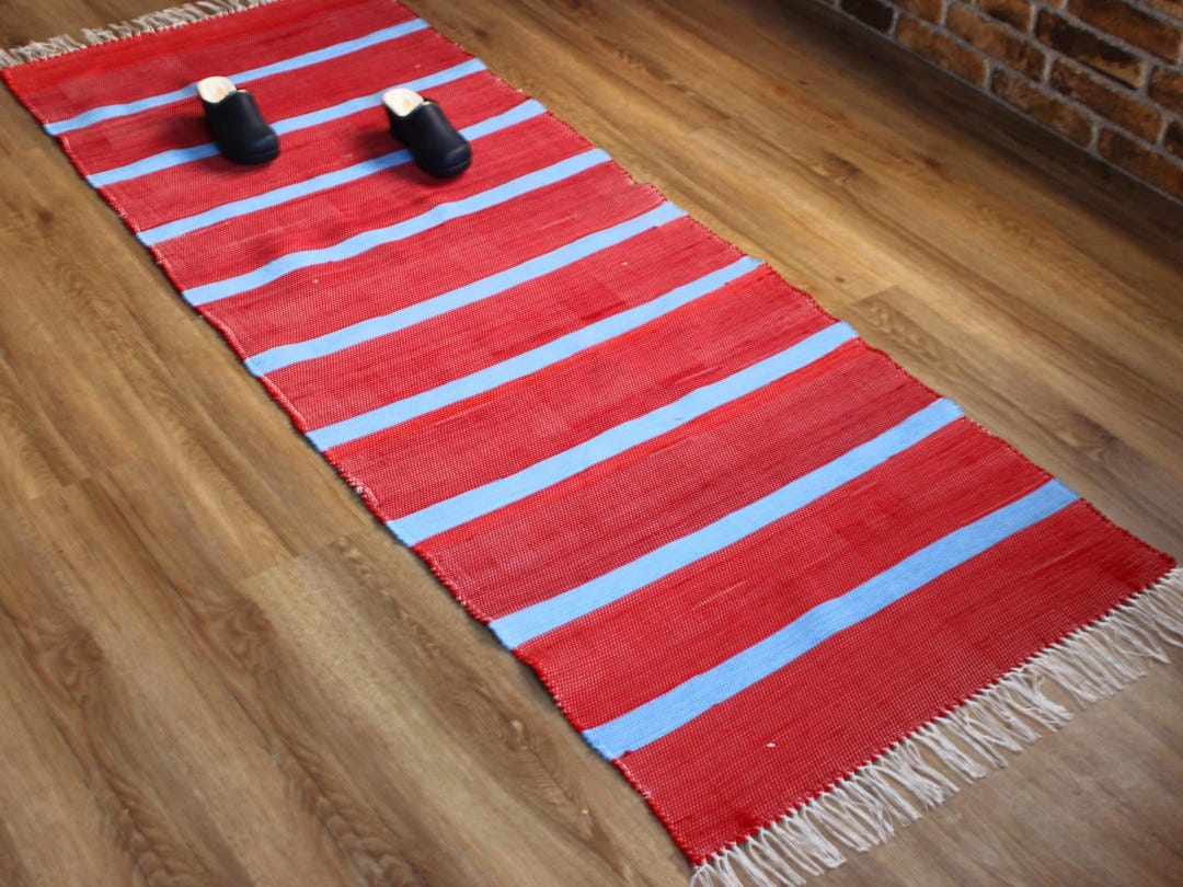 Handmade Recycled Cotton Turkish Kilim Runner Rug–boho,minimalist ...