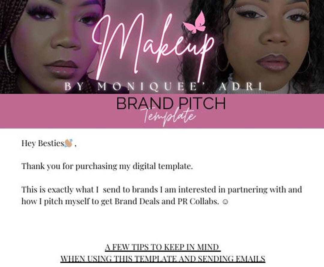 Makeup PR Email Pitch Template | Collabs (digital Download) - Etsy