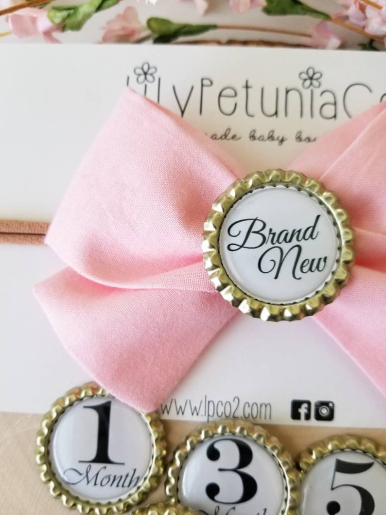 Blush Pink School Girl Bow, Milestone Set, Monthly Hair Bows, Watch Me ...