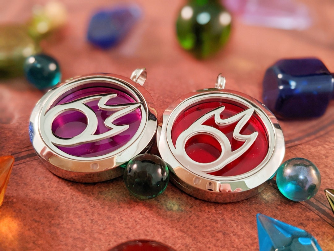 FFXIV Black Mage Locket Necklace - Stainless Steel Magnetic Locket W ...