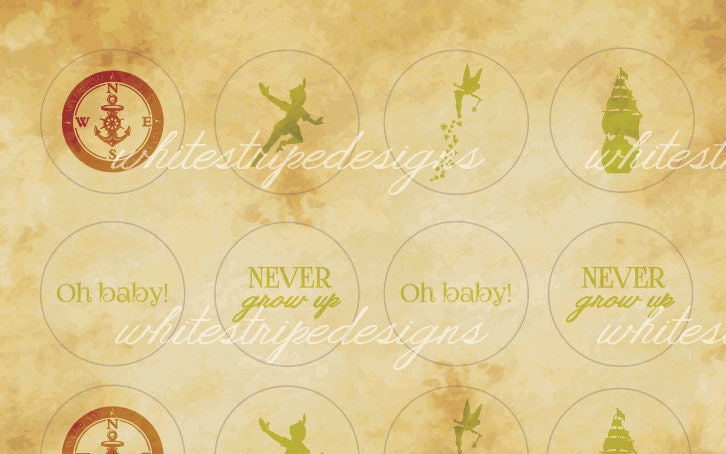 Printable Peter Pan Cupcake Toppers 8.5x11 PDF Neverland - Etsy