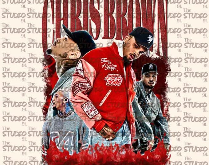 Chris Brown Inspired PNG File for DTF, DTG Printing, Print-ready ...