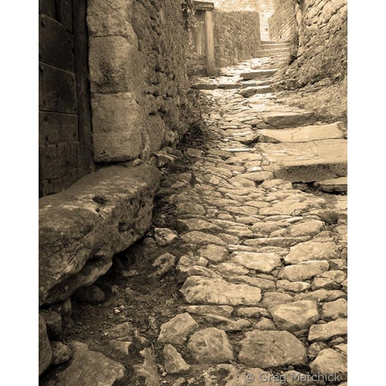 Fine Art Sepia Photography of Medieval Village in France - "ascent in ...