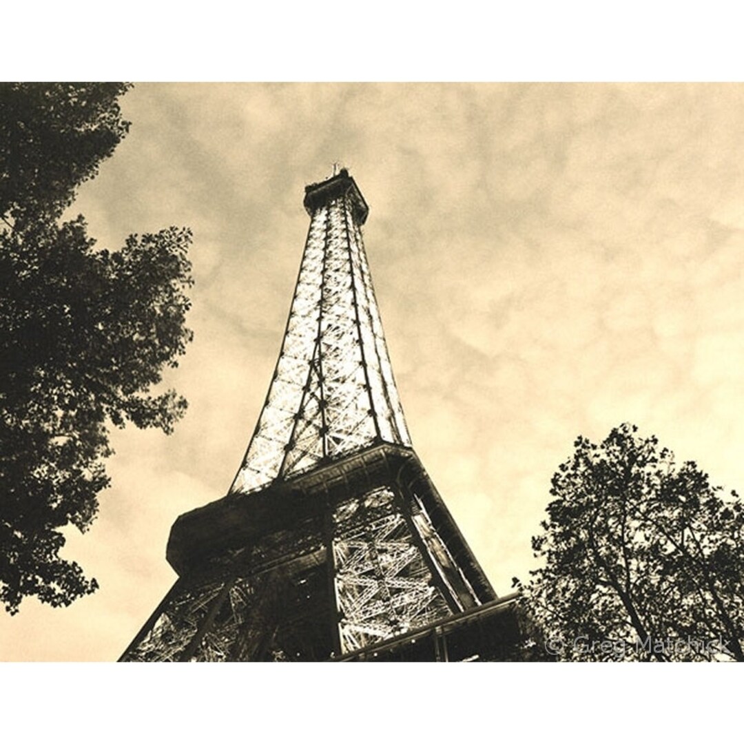 Fine Art Sepia Photography of Paris - "eiffel Tower at Dusk" - Etsy