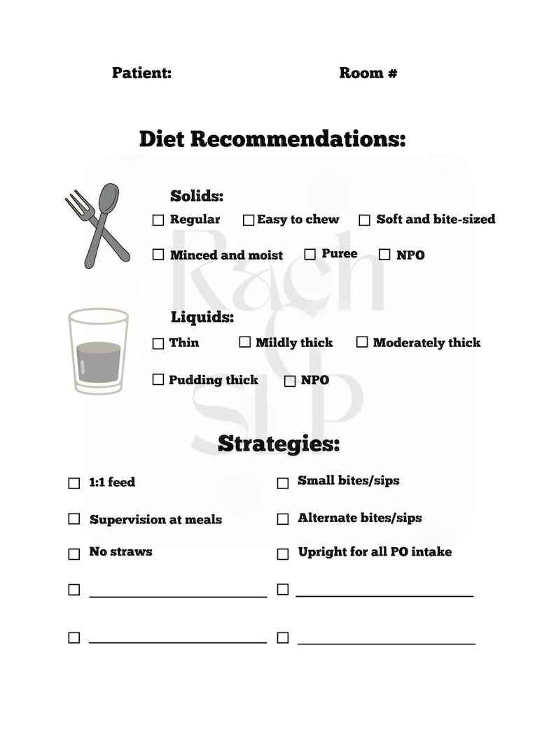 Dysphagia Diet Sign: Speech Therapy SLP Tool (digital Download) - Etsy