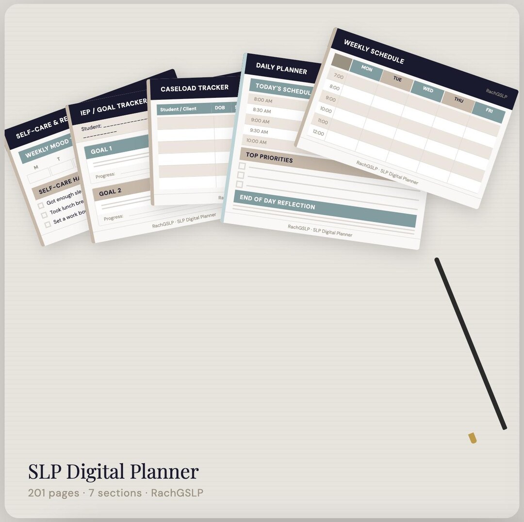 SLP Digital Planner | Speech Therapy Caseload Tracker, Session Notes ...