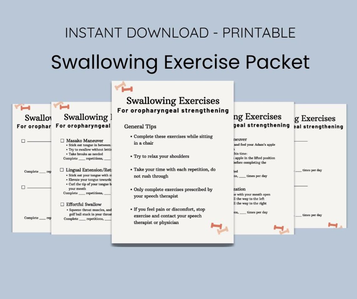 Dysphagia Exercise Packet: Swallow Therapy for Slps (PDF Downloadable ...