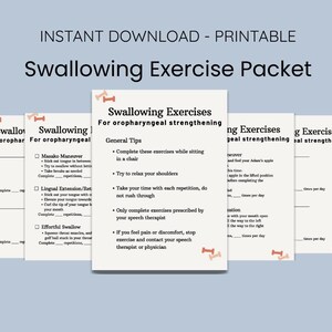 Dysphagia Exercises Packet for Speech Therapy: Swallow Therapy Home ...