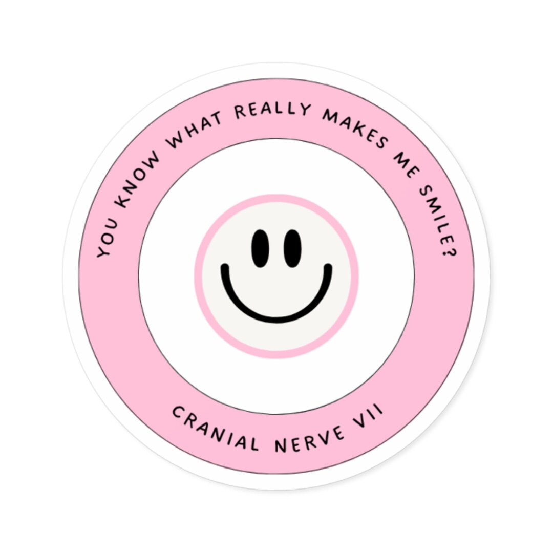 Cranial Nerve VII Funny Sticker for Slps | Facial Nerve Medical Humor ...
