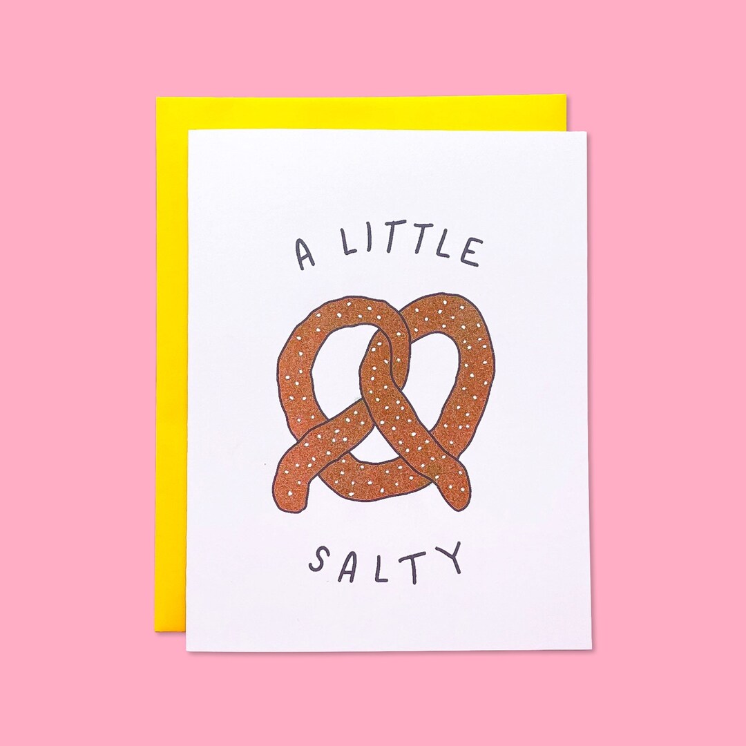 Salty Pretzel Risograph Card - Etsy