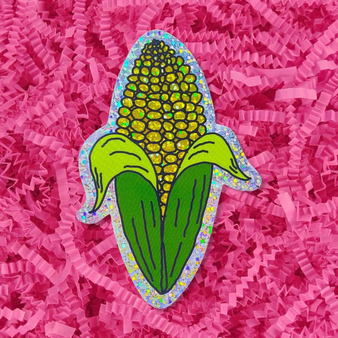 Glitter Corn Sticker - Etsy