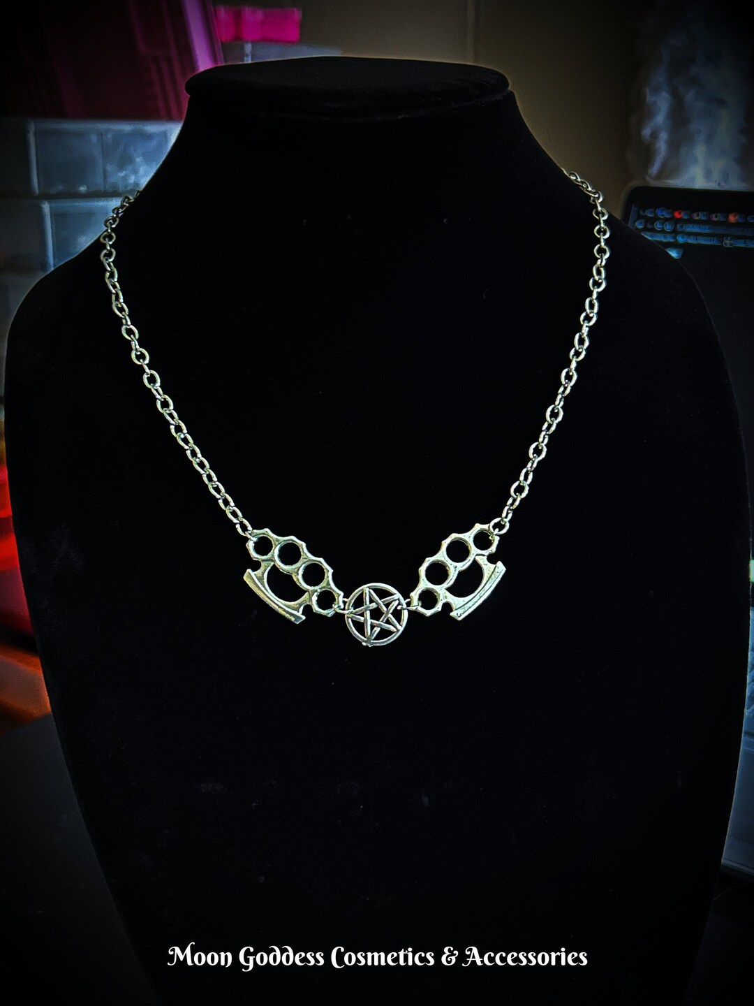 Brass Knuckles Punk Necklace - Etsy