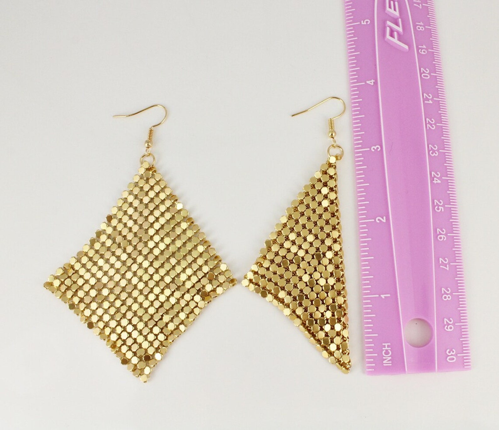 Flowing Goddess Gold Mesh Earrings - Etsy