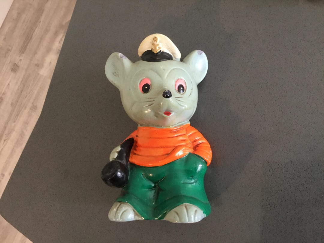 Sailor Bank Sailor Mouse With Pipe and Captain's Hat VTG Piggy Bank ...