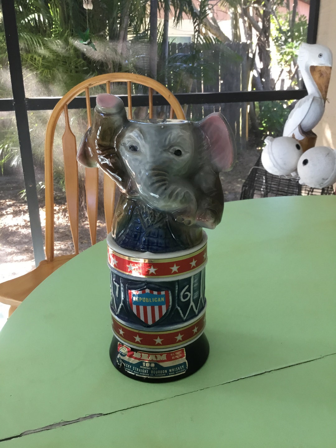 Jim Beam Decanter Elephant Decanter 1976 Political Collectible Liquor ...