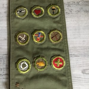 40's-50's Boy Scout Sash With 12 Badges Boy Scout Tie Clasp and Fleur ...