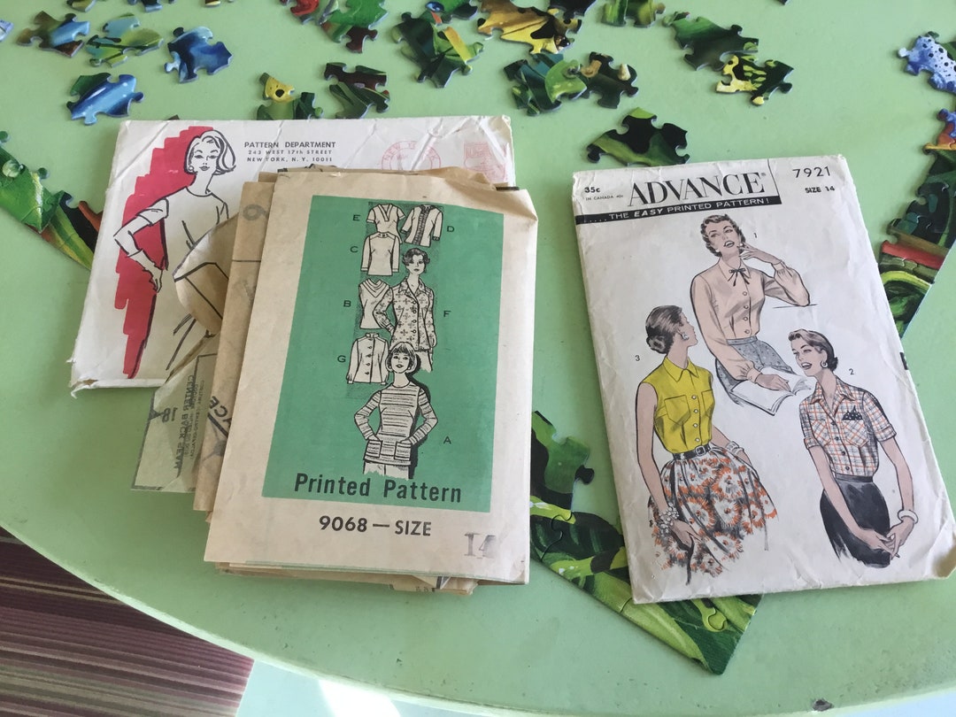 50's and 60's Blouse Patterns Advance 7921 and Printed Pattern 9068 ...