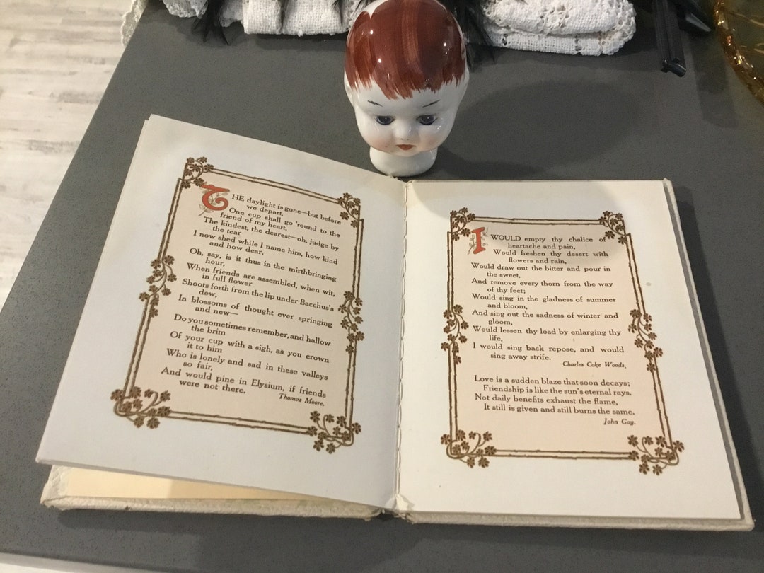 Flowers of Friendship Book C 1910 Lovely Sweet Art Work and Lettering ...