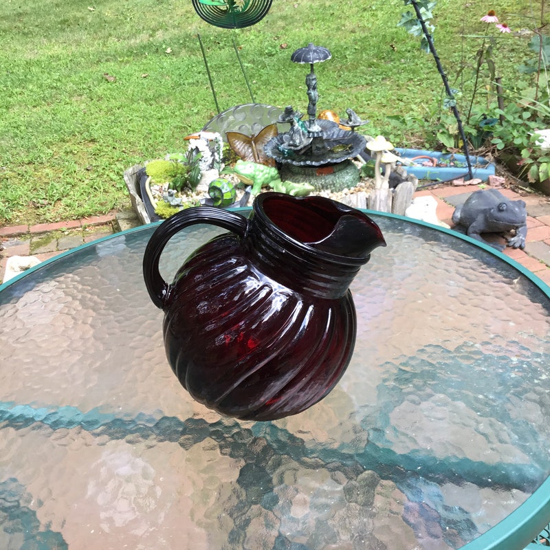 Red Depression Glass - Etsy