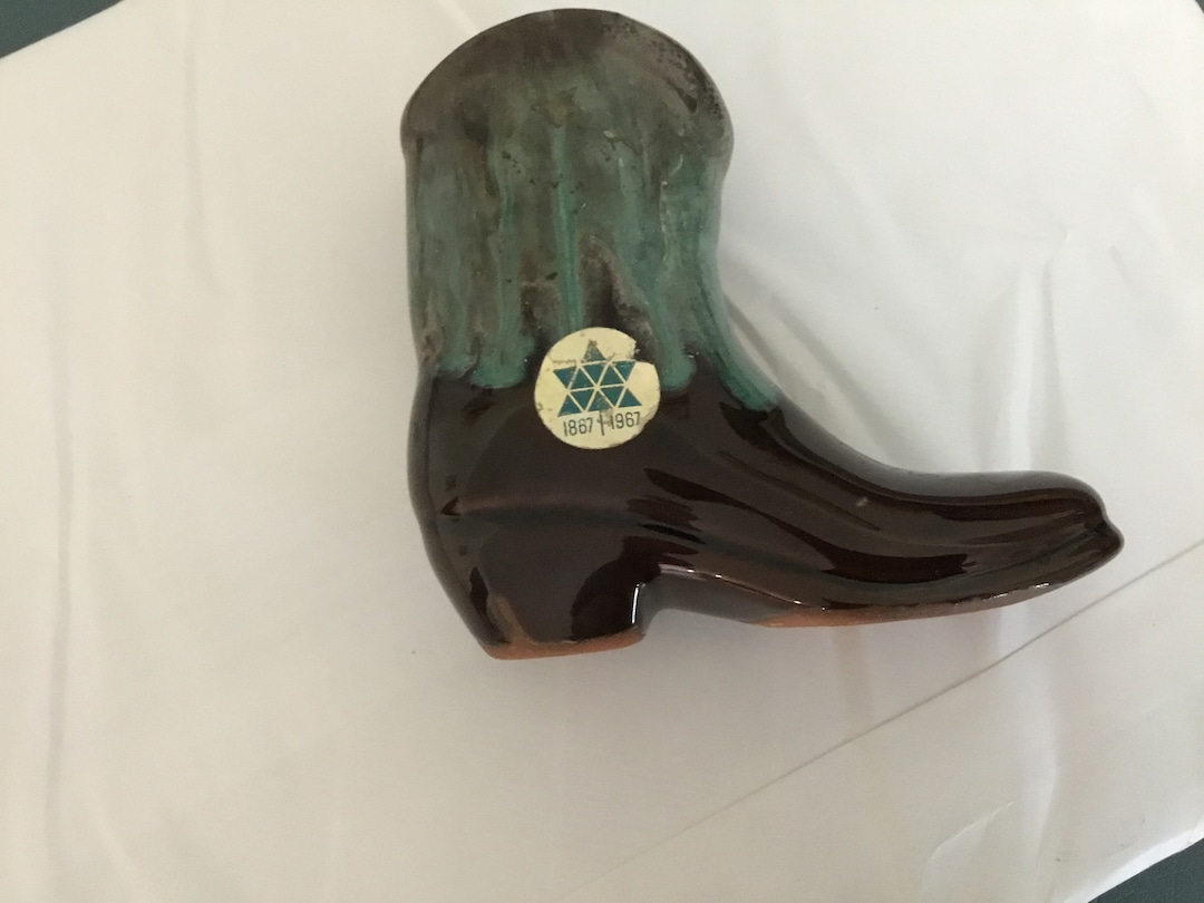 Pottery Boot Mcmaster Craft Pottery BMP Look Canada Souvenir Brown With ...