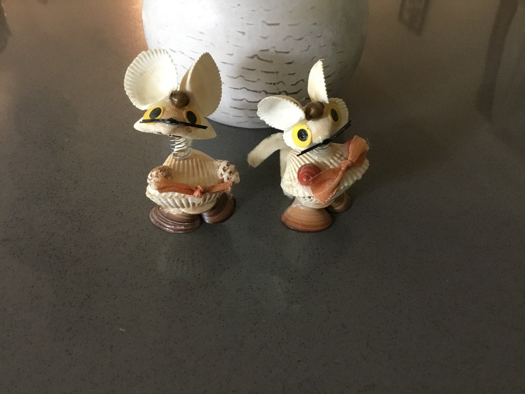 Shell Mice With Moustaches Quirky Shell Figurines All Made From Shells ...