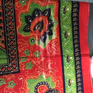 Fabric Panel by Rivatex Eldoret Made in Kenya Batik Like Red Lime Green ...