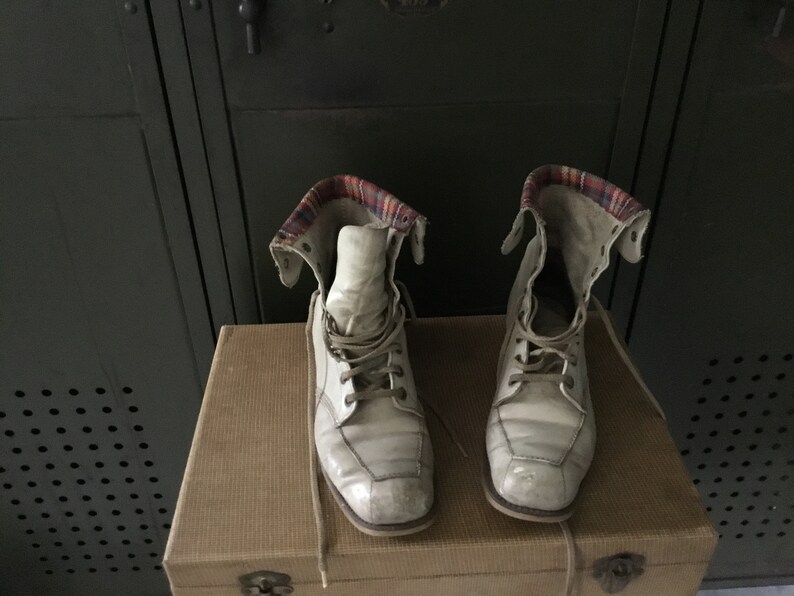 Granny Boots Ladies Work Wear Boots Plaid Flaps That Can Be - Etsy