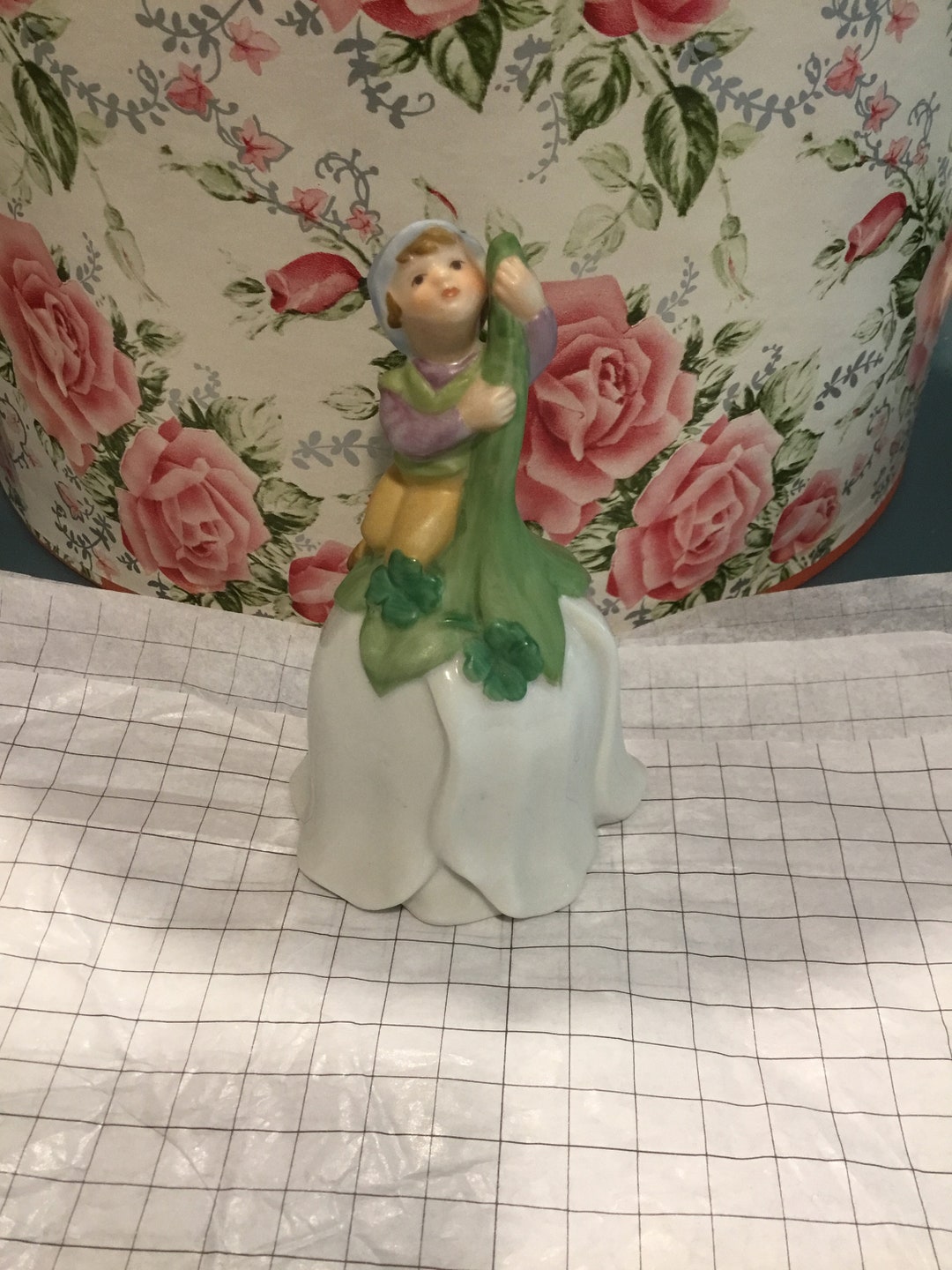 Pixie Bell Pixie on Flower Shaped Bell Avon Bell 1983 Bisque Bell Sweet ...