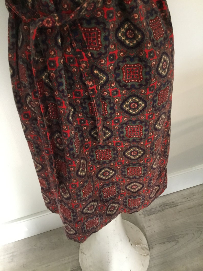 Corduroy Dress Vintage Sheath Dress Corduroy Block and Geo - Etsy
